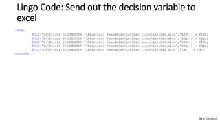 Lingo tutorial 2 - Distribution Problem | PPTX