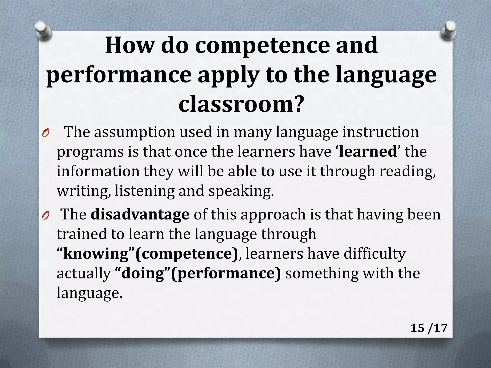 Competence and Performance | PPTX