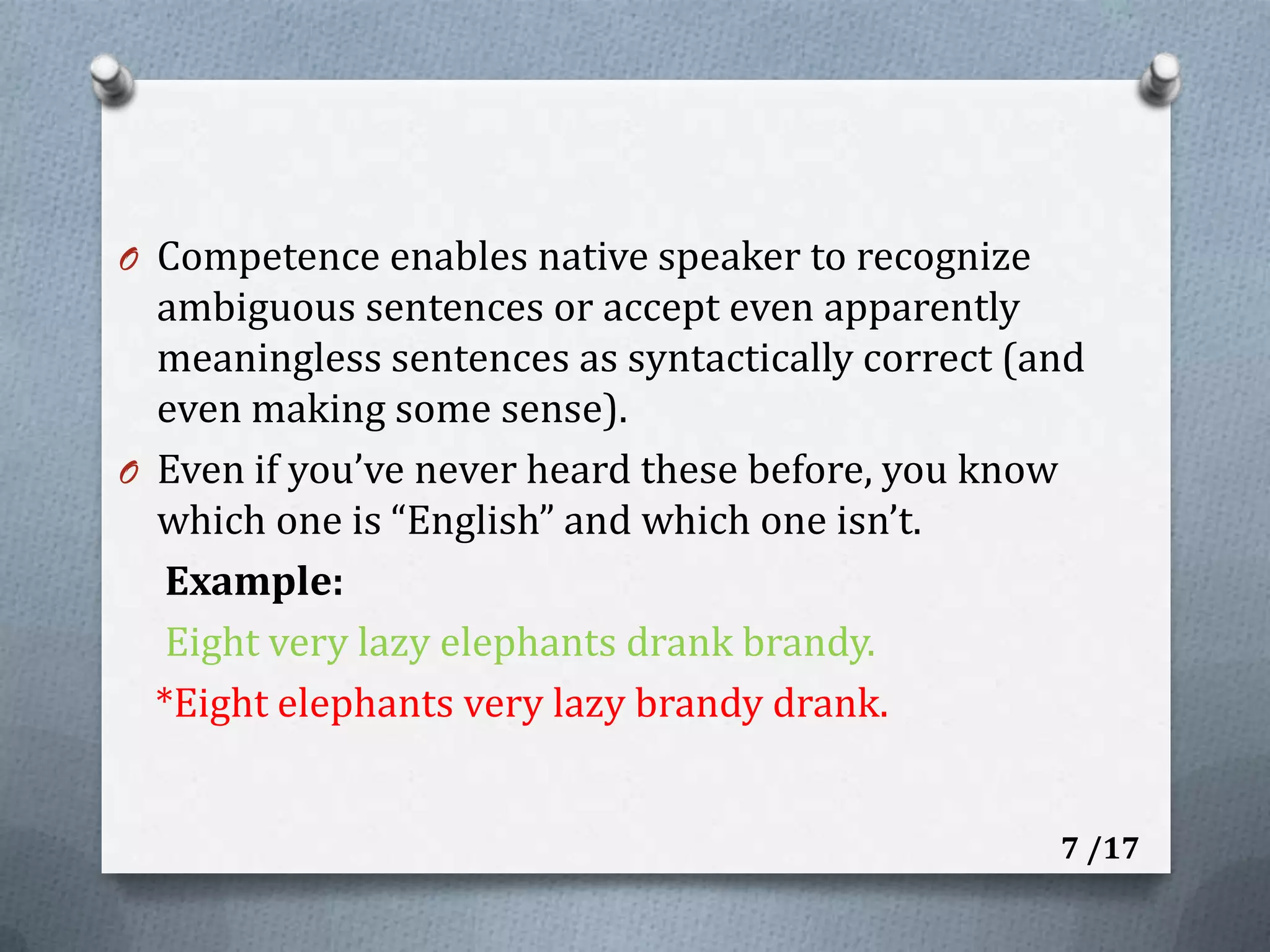 Competence and Performance | PPTX