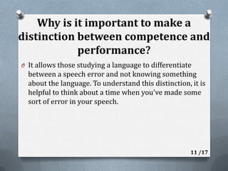 Competence and Performance | PPTX