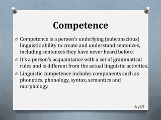 Competence and Performance | PPTX