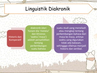 General Linguistic (Sinkronik, Diakronik, dan Linguistik Komparatif) | PPTX