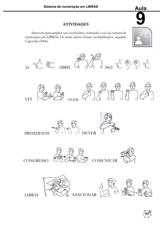 Lingua brasileira de sinais libras aula 9 | PDF