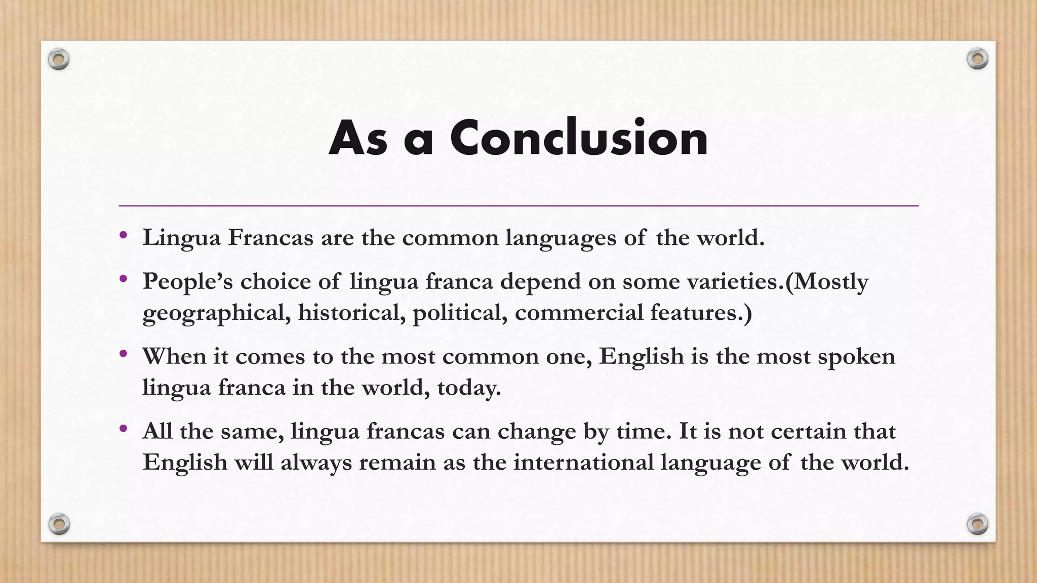 Lingua francas | PPTX