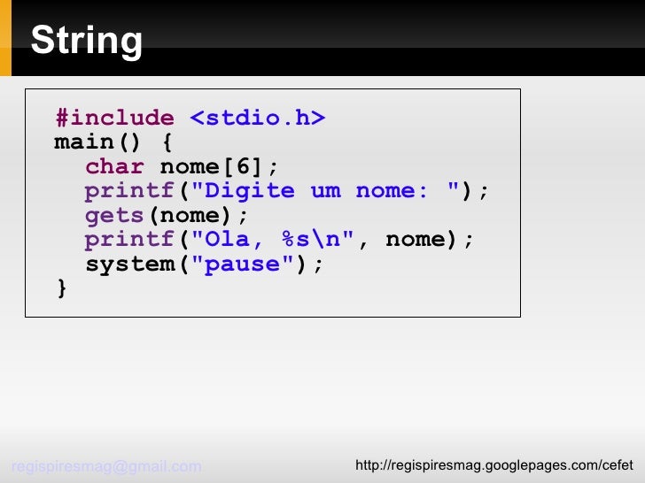 Linguagem C 02 String