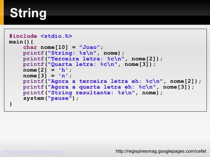 Linguagem C 02 String