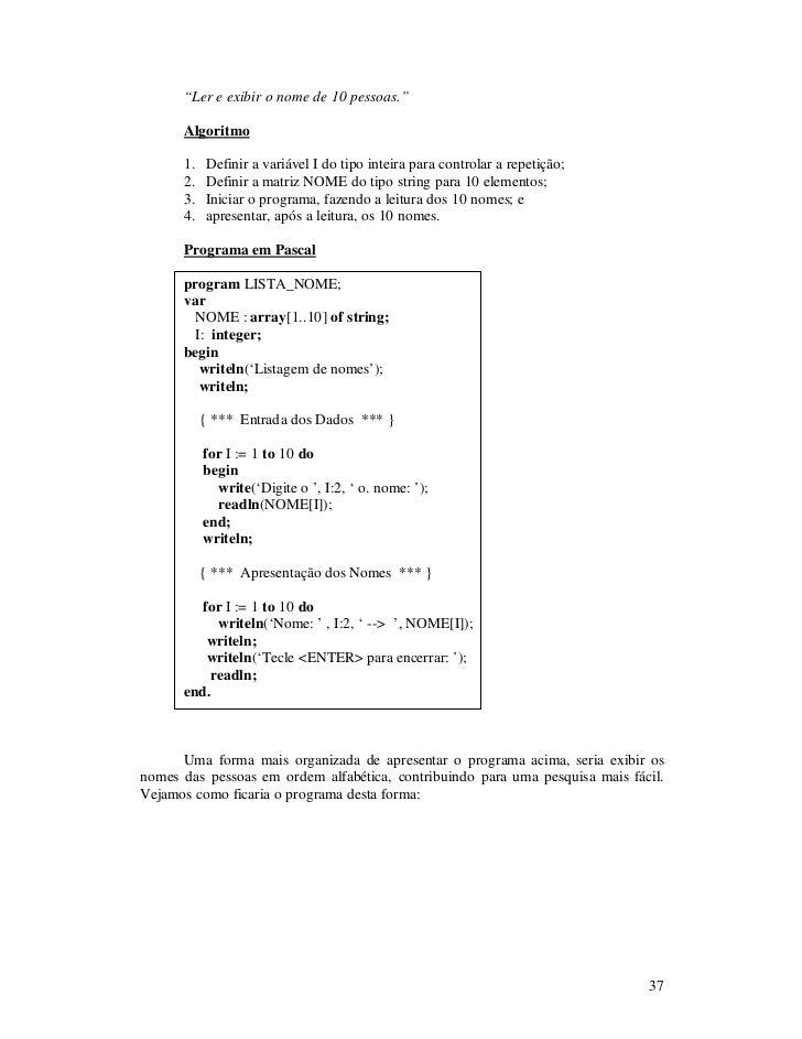 Linguagem de Programação Pascal