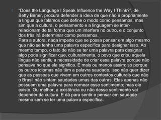 Linguagem, pensamento e cultura na filosofia | PPT