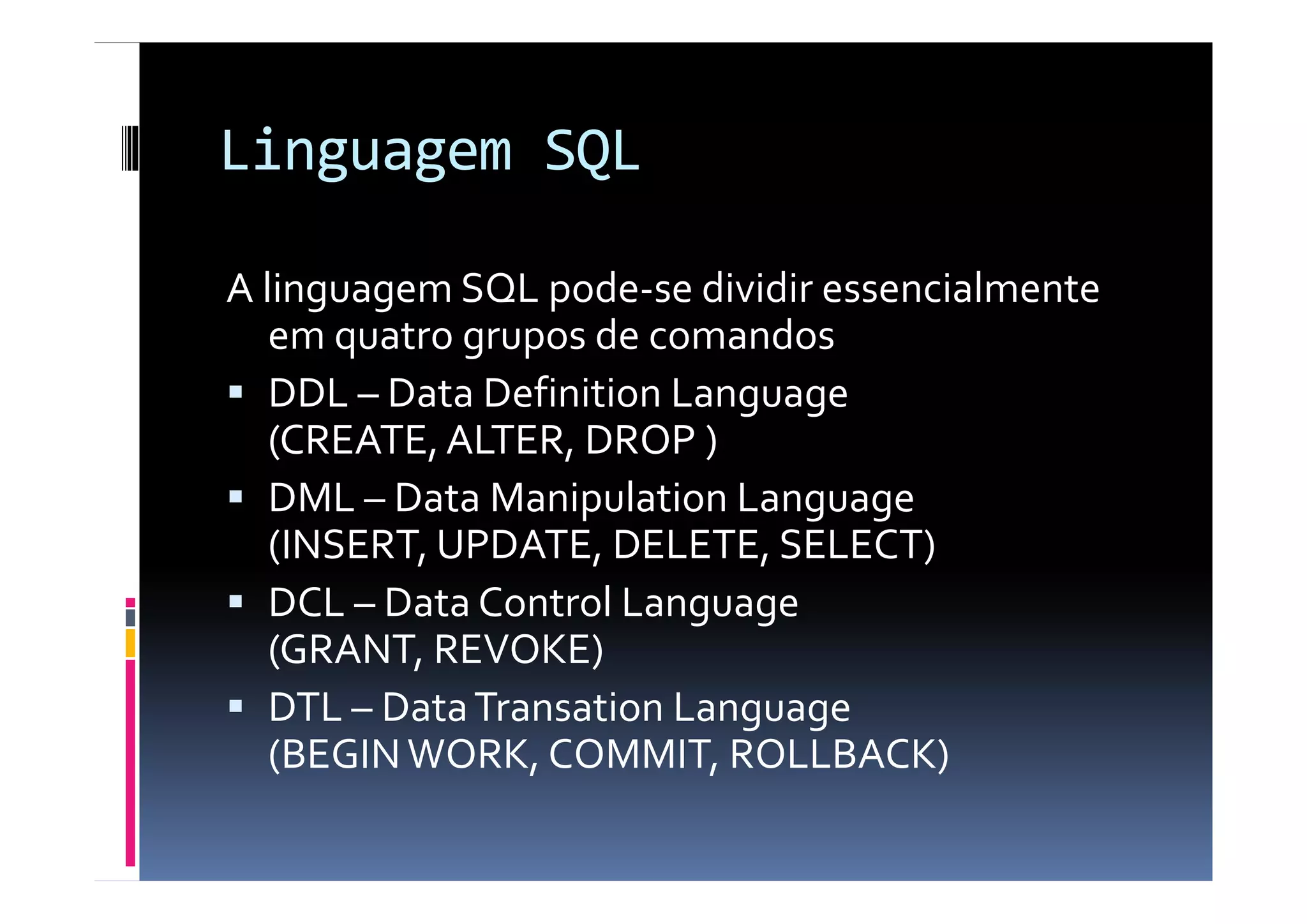 Linguagem sql | PDF | Databases | Computer Software and Applications