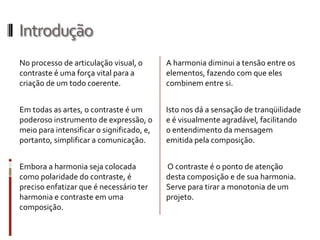LINGUAGEM VISUAL | CONTRASTE | PPSX