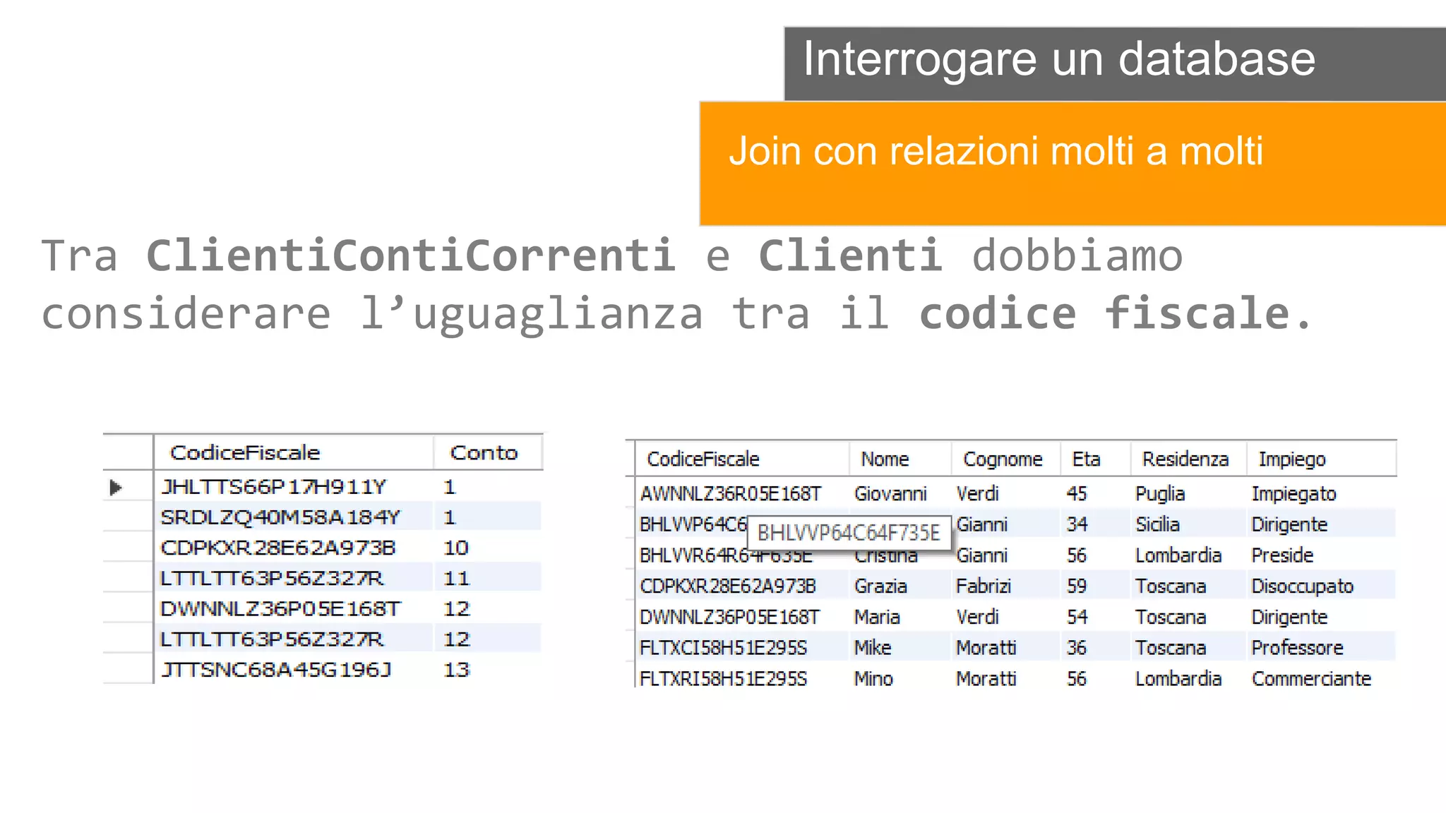 Linguaggio SQL: join tra tabelle | PPTX