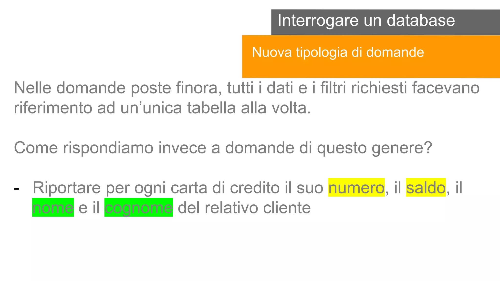 Linguaggio SQL: join tra tabelle | PPTX