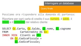 Linguaggio SQL: join tra tabelle | PPTX