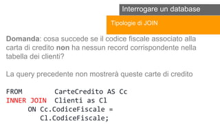 Linguaggio SQL: join tra tabelle | PPT