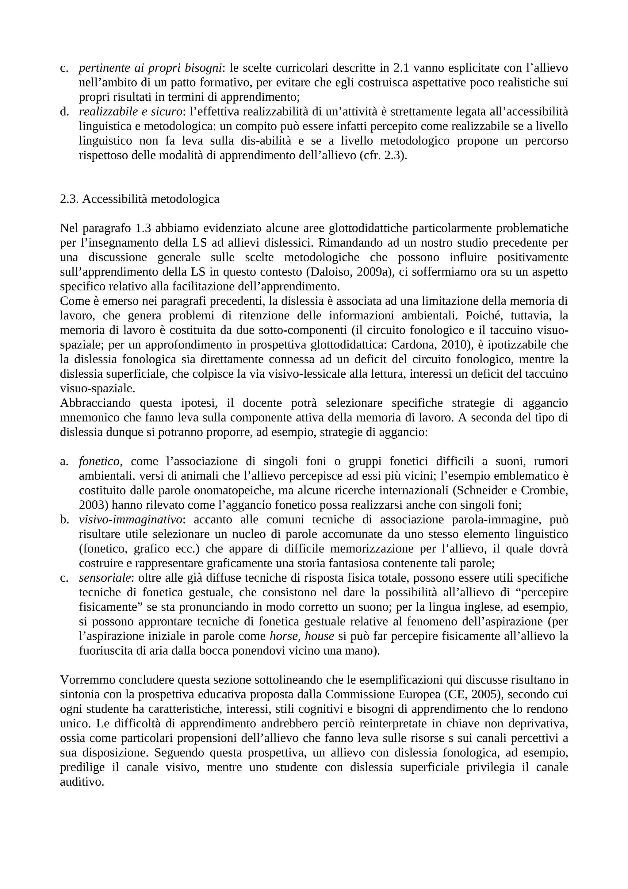 Lingue straniere e dislessia evolutiva, emilia romagna, Dalosio | PDF