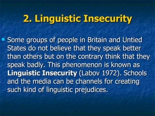 Linguistic And Social Inequality | PPT