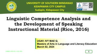 Linguistic-Competence-Analysis and Development of IMspptx | PPT