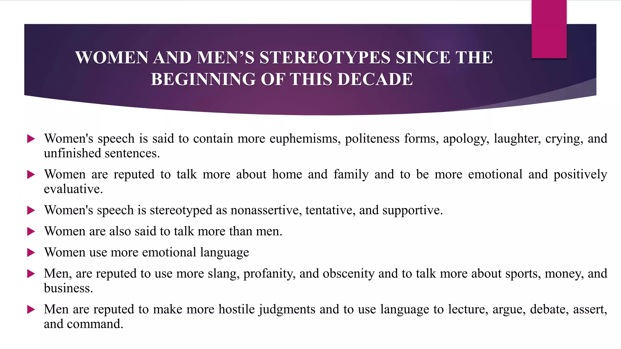 ELEMENT 2 Linguistic focus Stereotypes | PPTX
