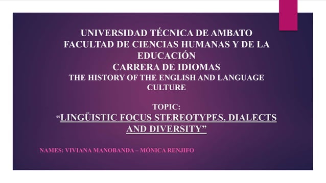 ELEMENT 2 Linguistic focus Stereotypes | PPT