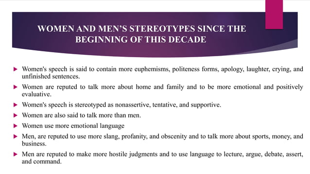 ELEMENT 2 Linguistic focus Stereotypes | PPT
