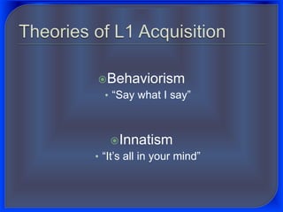 Linguistic oriented theories | PPTX