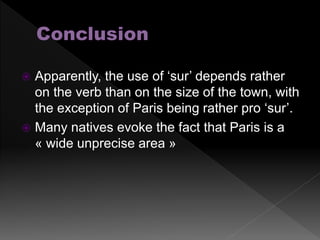 Linguistic : french prepositions 'à' & 'sur' | PPTX