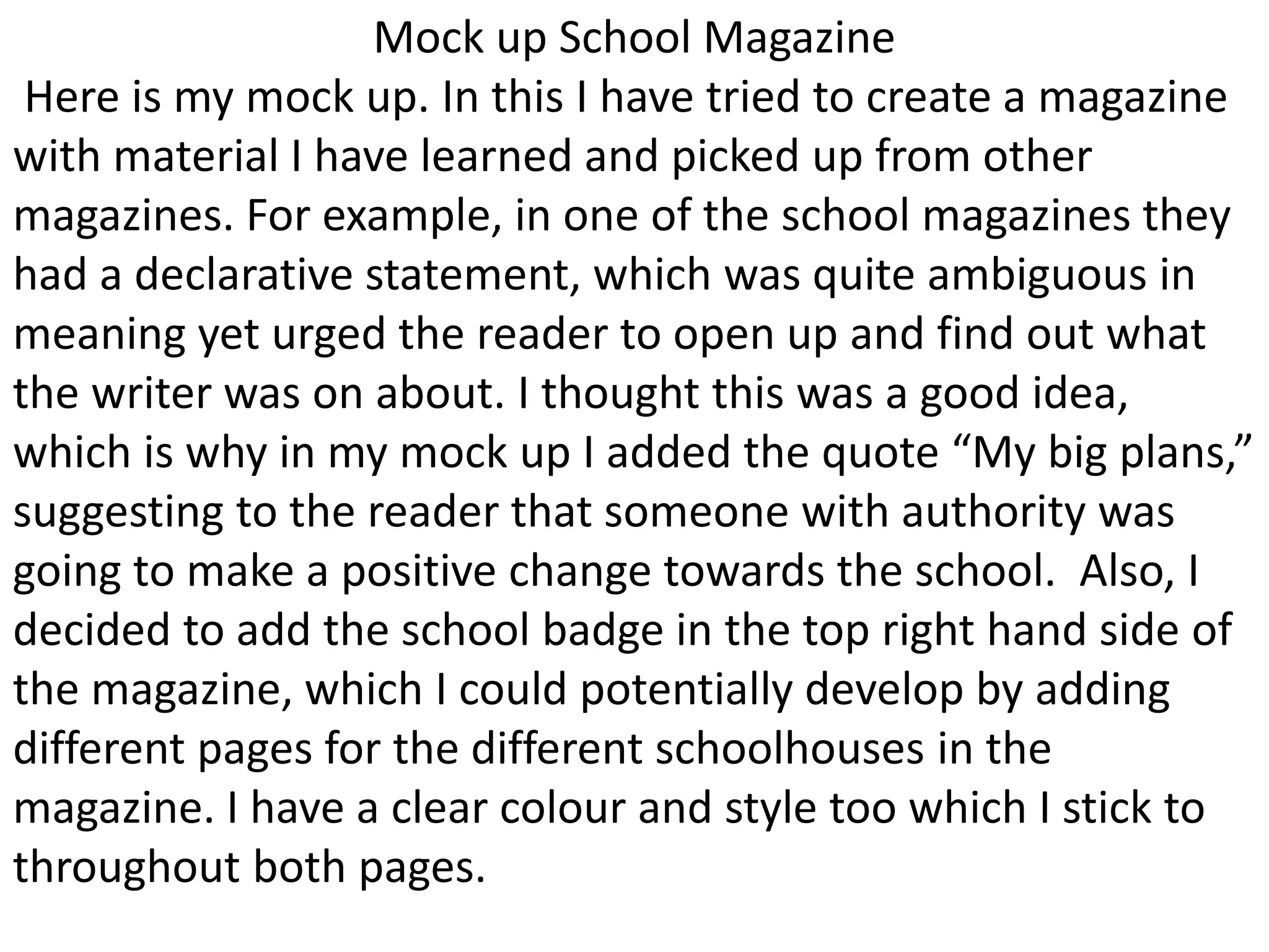 Linguistic analysis of my front cover and contents page for my mock up ...