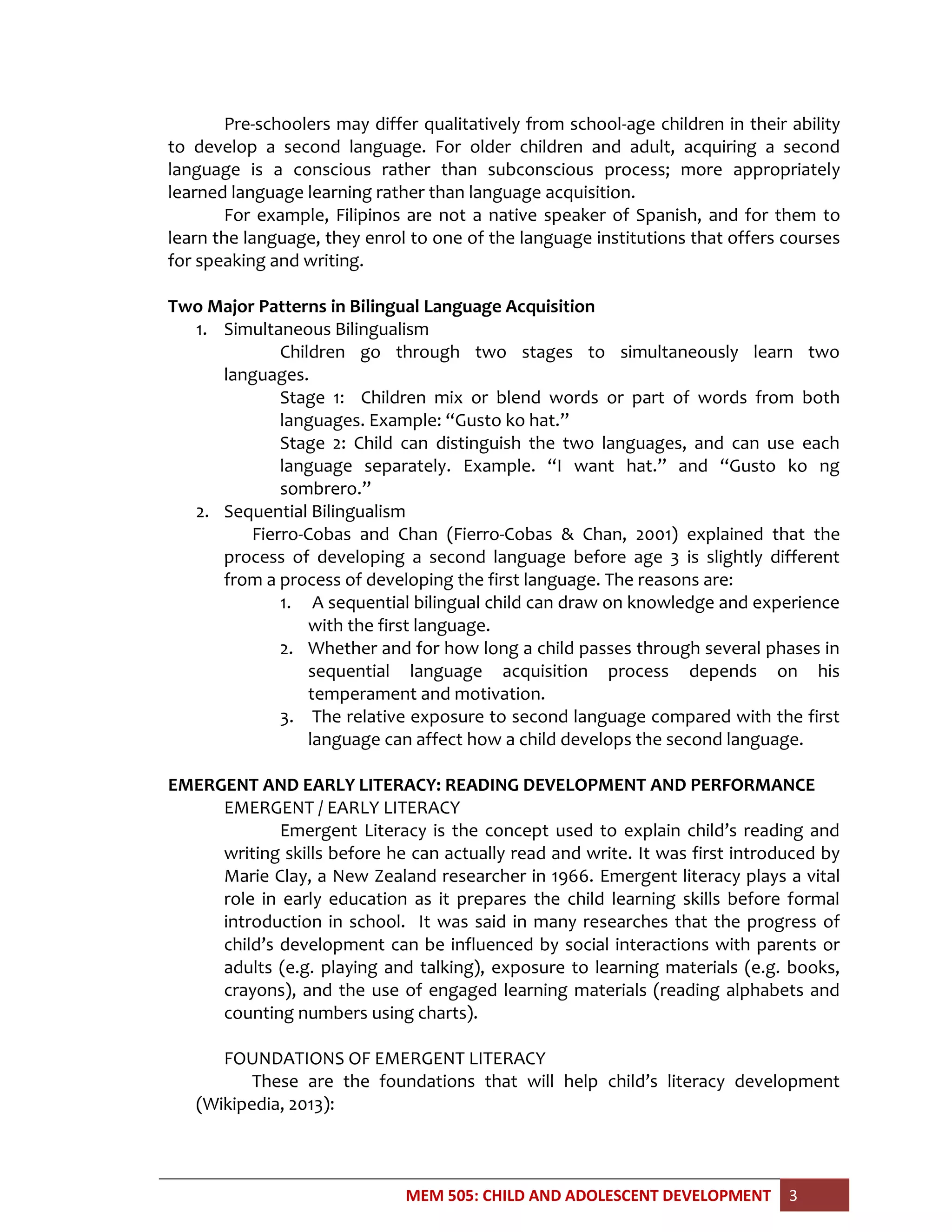 Linguistic and literacy development of children and adolescents | DOCX