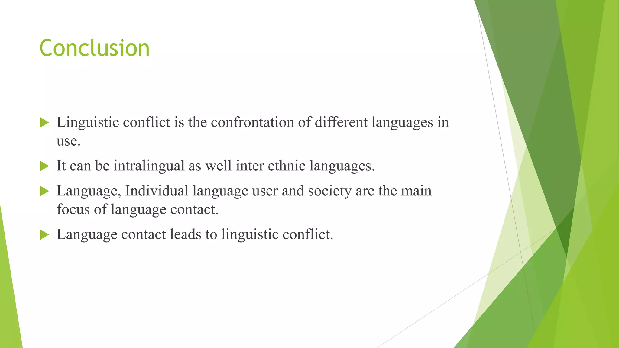 Linguistic conflict | PPTX