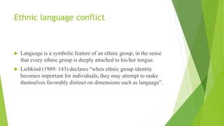 Linguistic conflict | PPTX