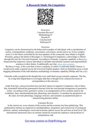 Linguistic Essay | PDF