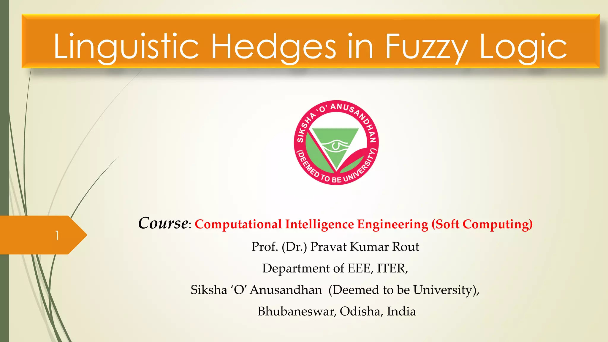 Linguistic hedges in fuzzy logic | PDF