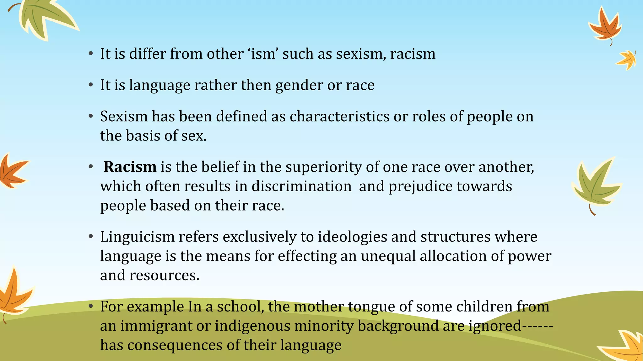 Linguistic imperialism | PPTX | Debated Sensitive Social Issues ...