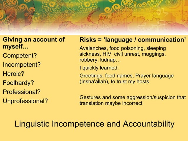Summary of linguistic incompetence | PPT