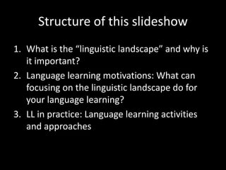 Linguistic Landscape for Language Study | PPTX