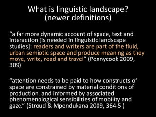 Linguistic Landscape for Language Study | PPTX