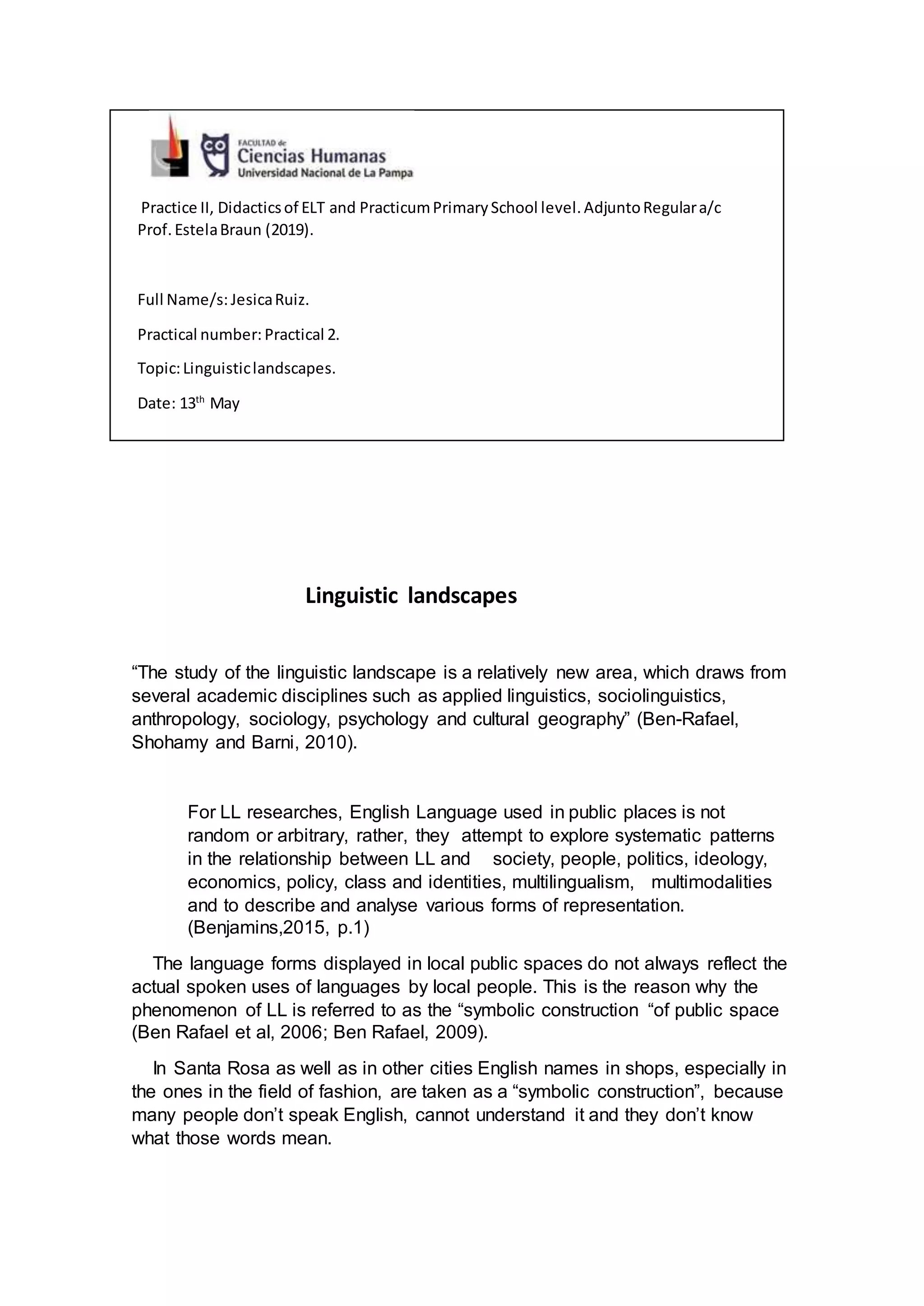 Linguistic landscapes - Ruiz | DOCX