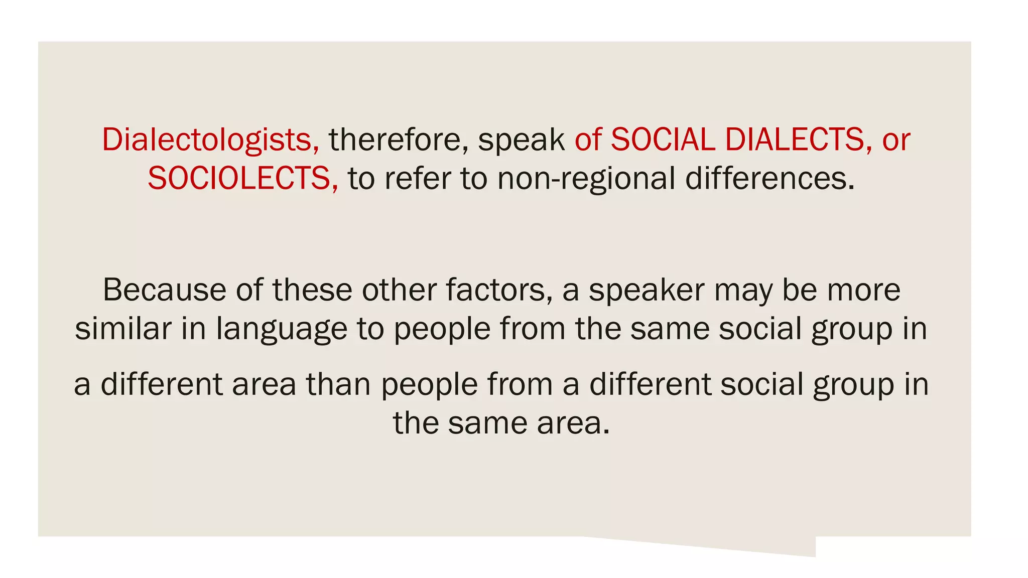 Types of linguistics items and Social Dialect | PPTX