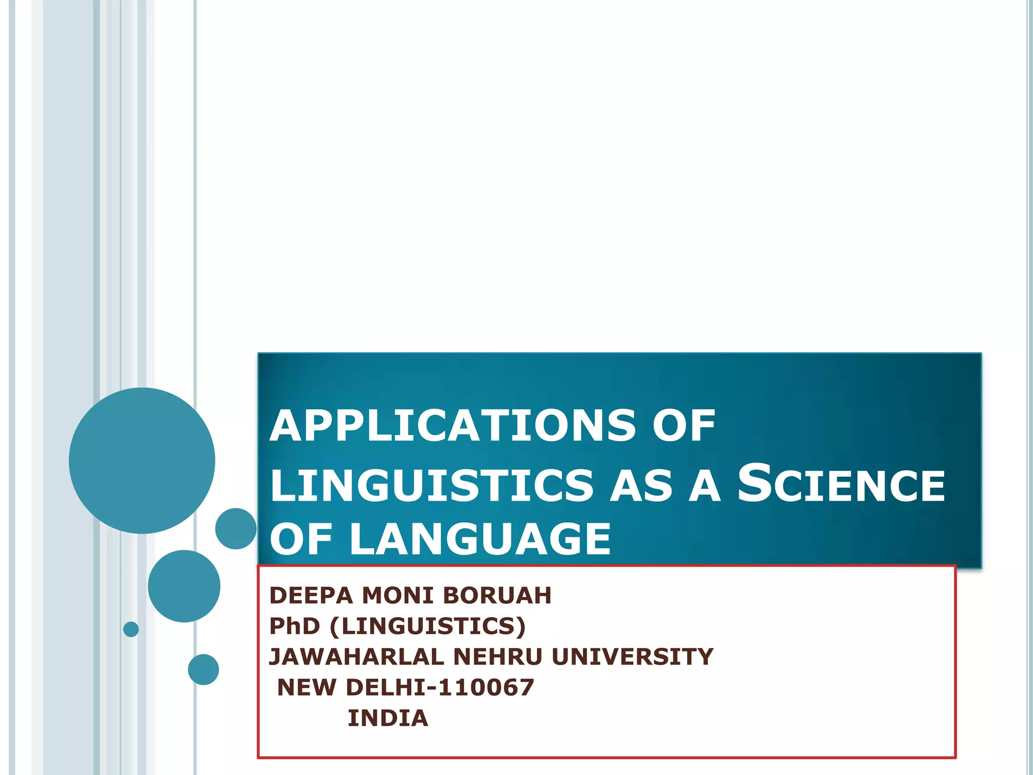 Application of Linguistics | PPTX