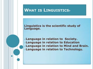 Application of Linguistics | PPTX