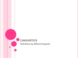 Linguistics | PPT