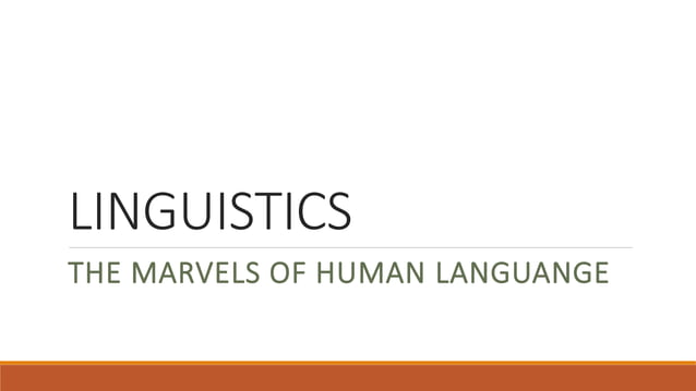 Linguistics | PPT