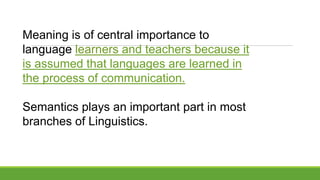 Linguistics semantics-syntax-presentation1 | PPTX