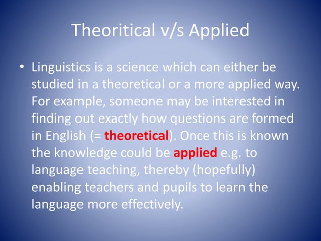 Linguistics definition and its branches.PPTX | Science