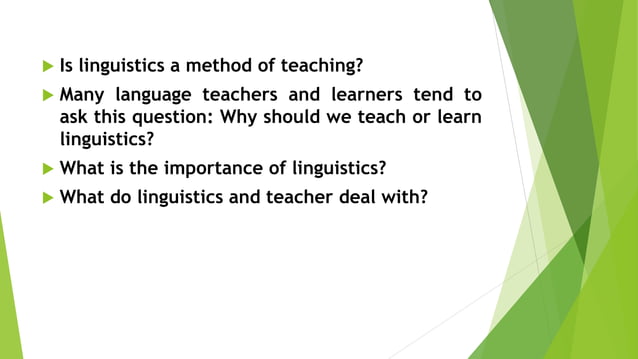 Linguistics and the teacher | PPT