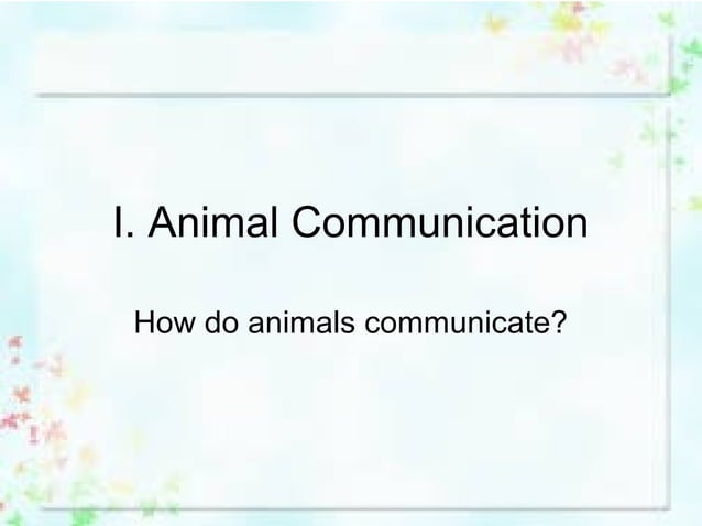 Linguistics animal communication | PPT