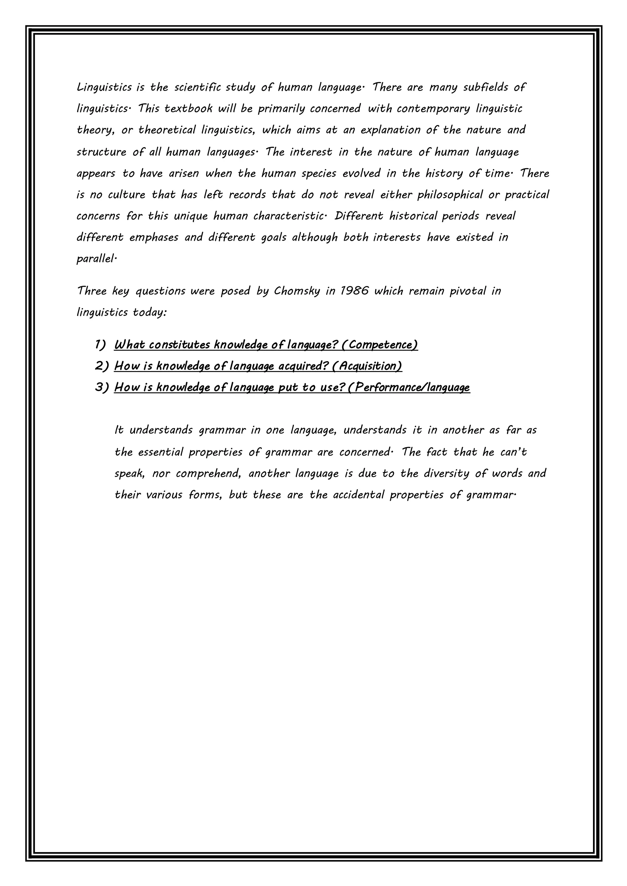 Linguistics as a science of language | DOCX