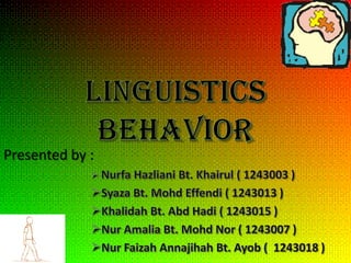 Linguistics behavior | PPT