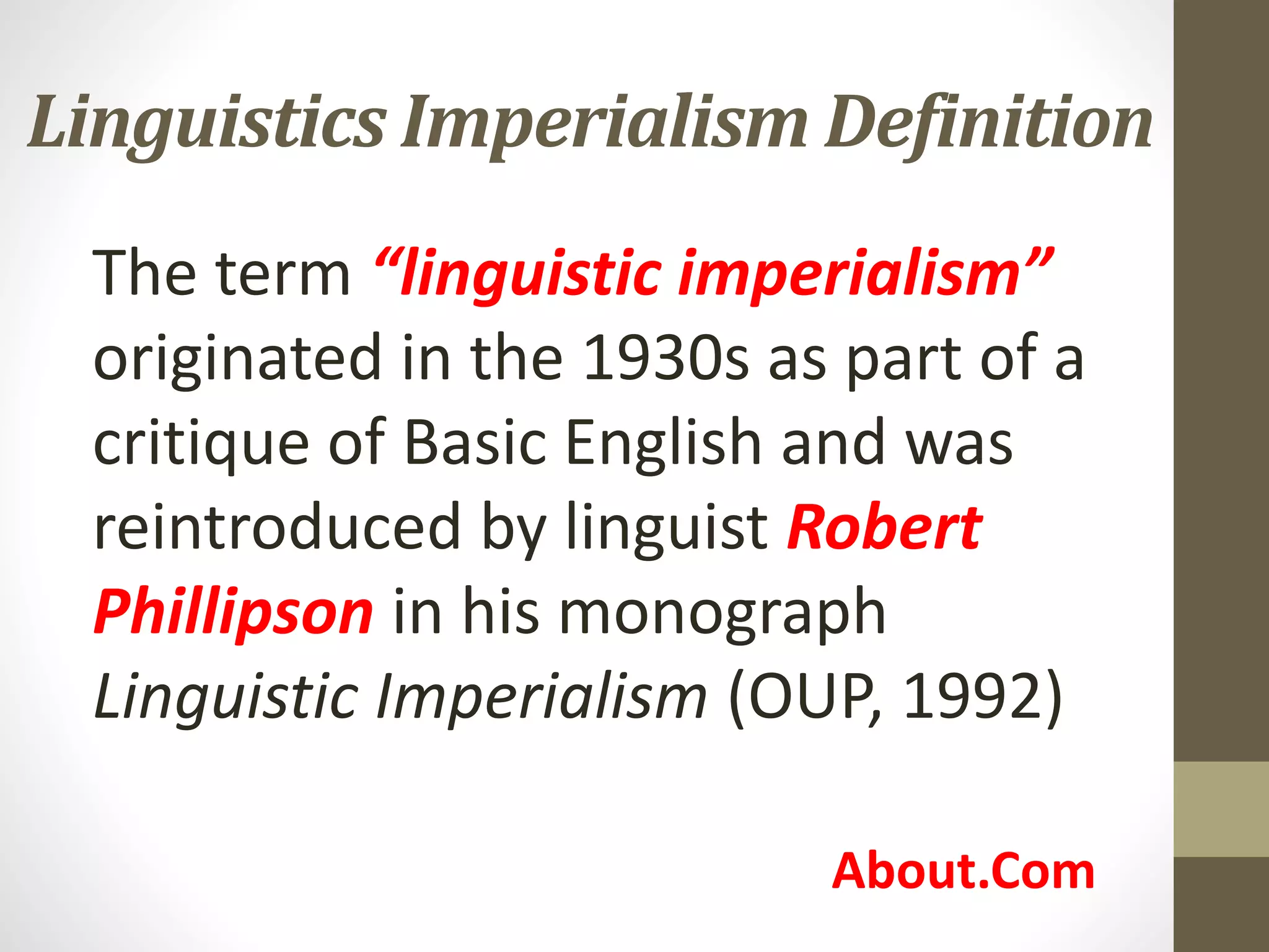 Linguistics imperialism | PPTX