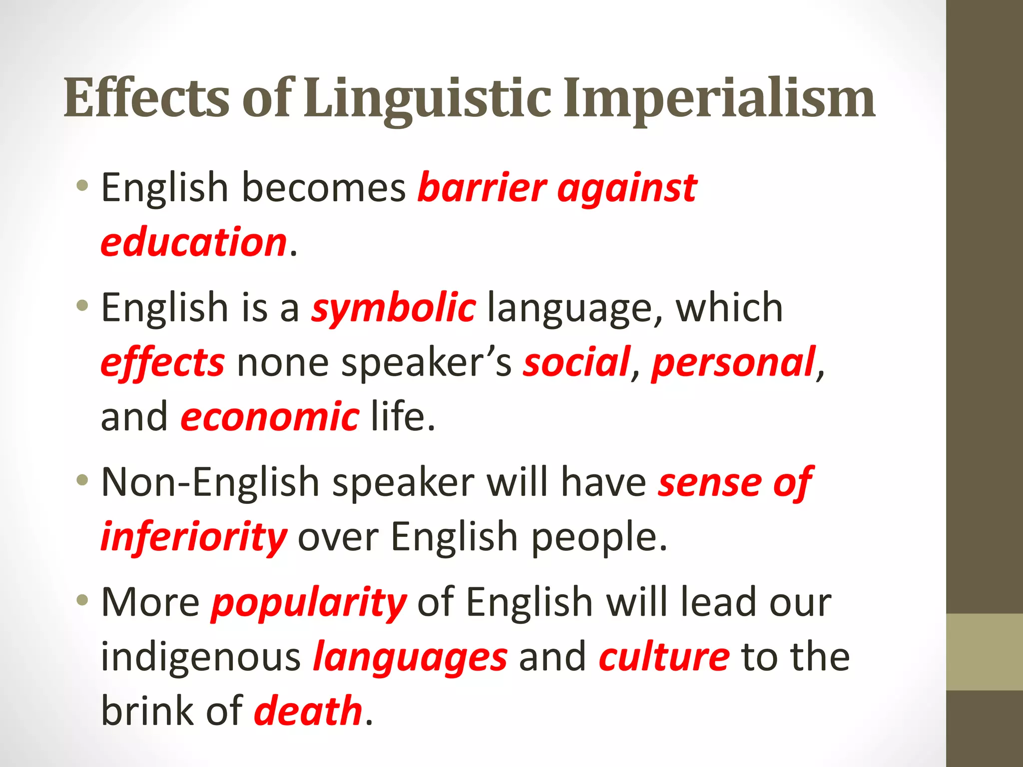 Linguistics imperialism | PPTX